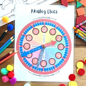 Analog Clock Poster Printable - Homeschool, Telling Time, Preschool ...