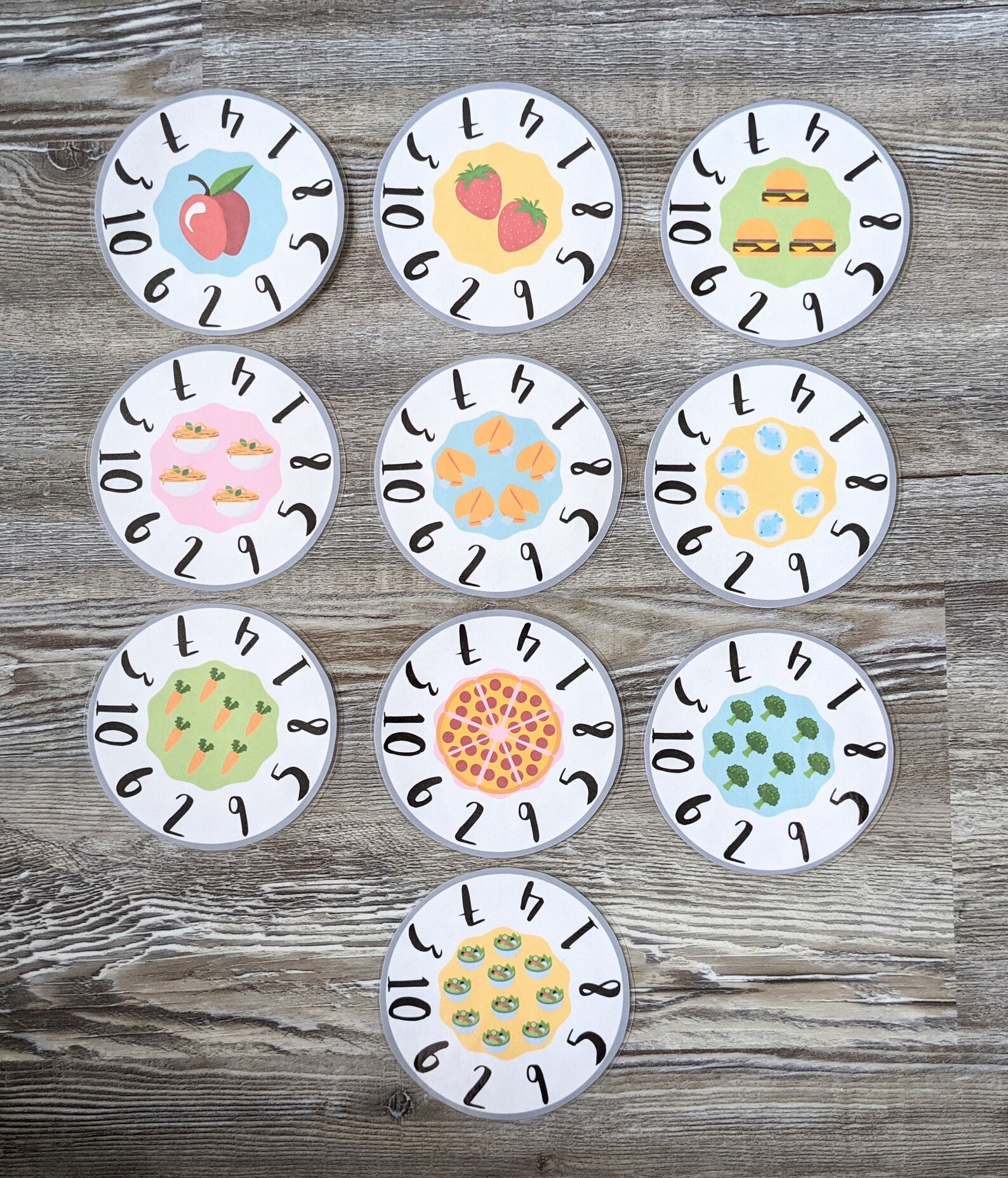 Food Themed Counting Clip Cards Preschool Homeschool - Etsy