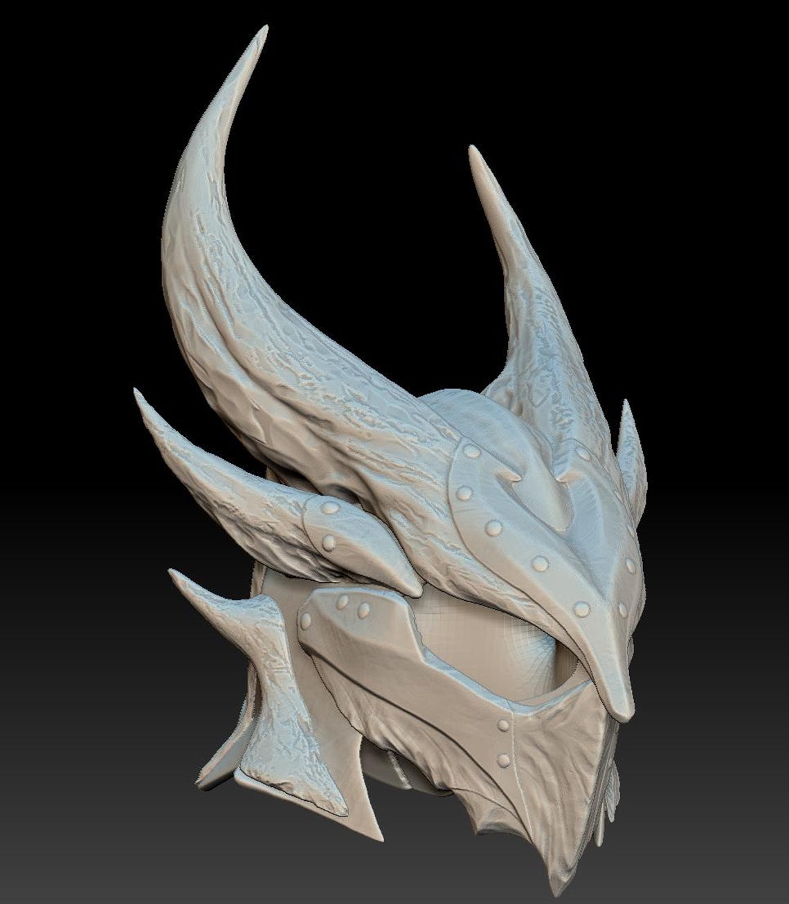 Skyrim Daedric Helmet 3D File - Etsy