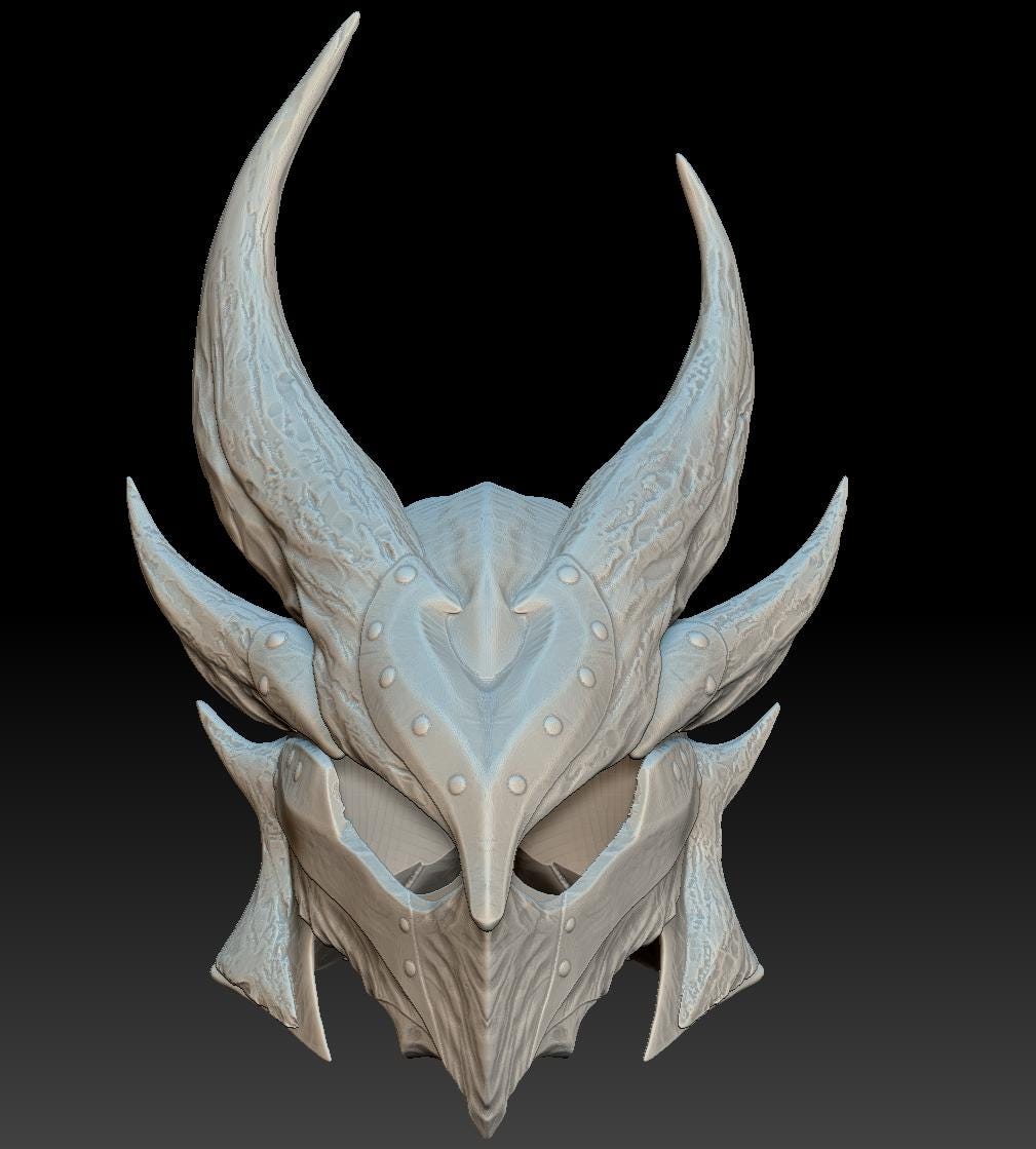 Skyrim Daedric Helmet 3D File - Etsy
