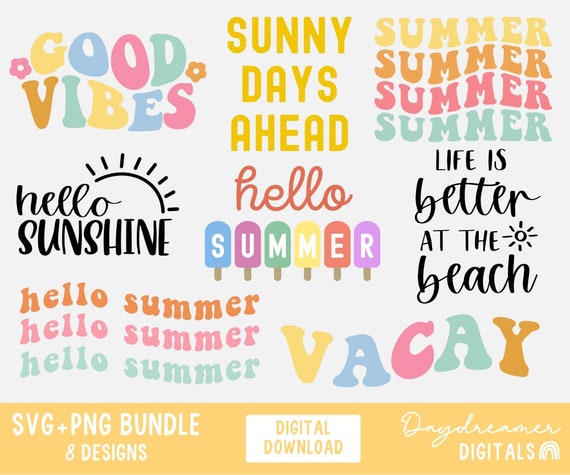 Summer SVG Bundle Hello Summer Bundle Summer Sign Png and - Etsy