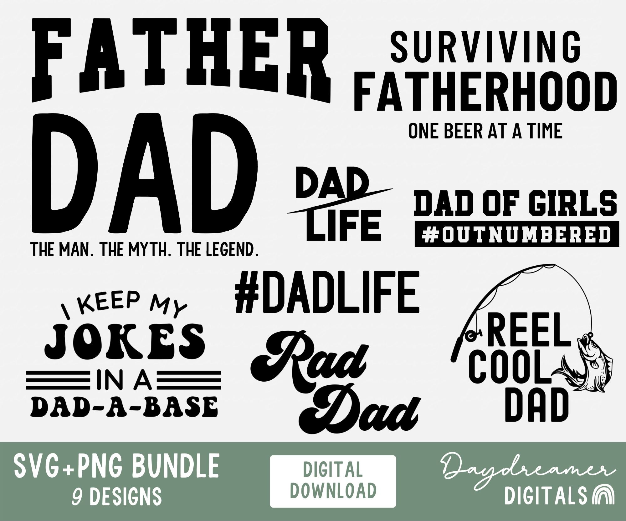 Dad Life SVG Bundle, Father's Day SVG Bundle, Dad Png and Svg Cut Files ...