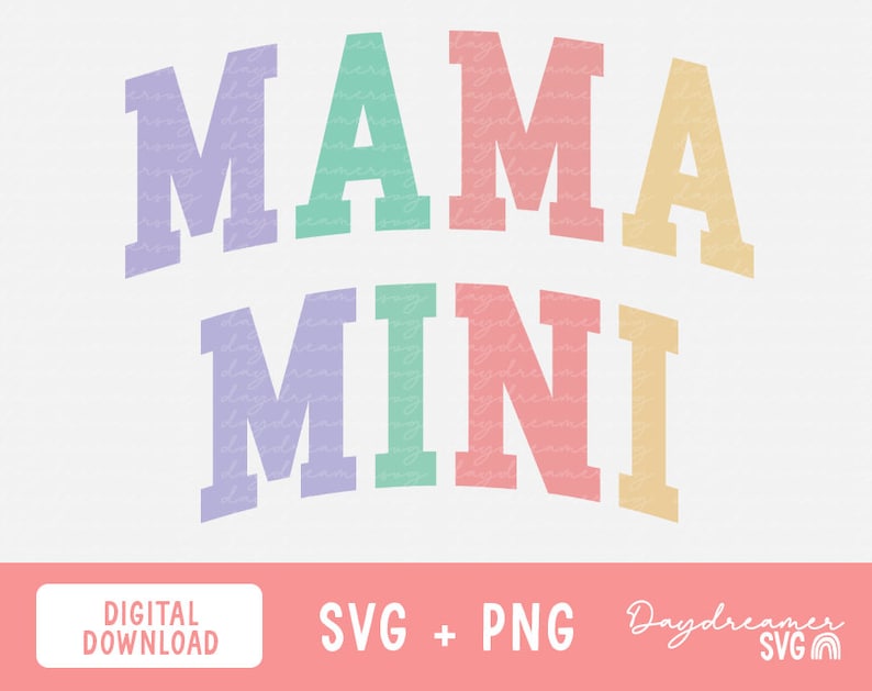 Mama and Mini SVG, Mama Color Block SVG, Mom Svg, Mother's Day Svg ...