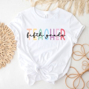 Fifth Grade Teacher Colorful Svg, Teacher Svg Digital File, Png and Svg ...