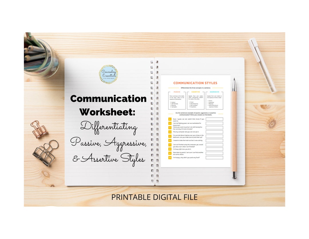 Communication Worksheet | Therapy Worksheet | Self Help | Instant ...
