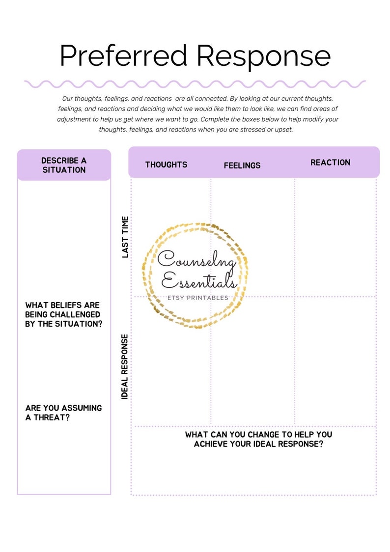 CBT Worksheet Packet | Mental Health | Therapy Worksheet | Self Help ...