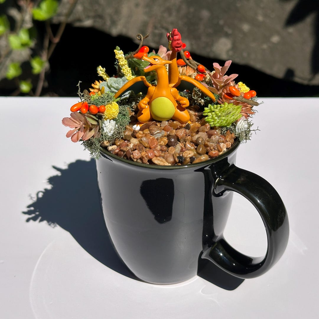 Anime Terrarium Diorama: Faux Succulents, Anime Figure - Etsy