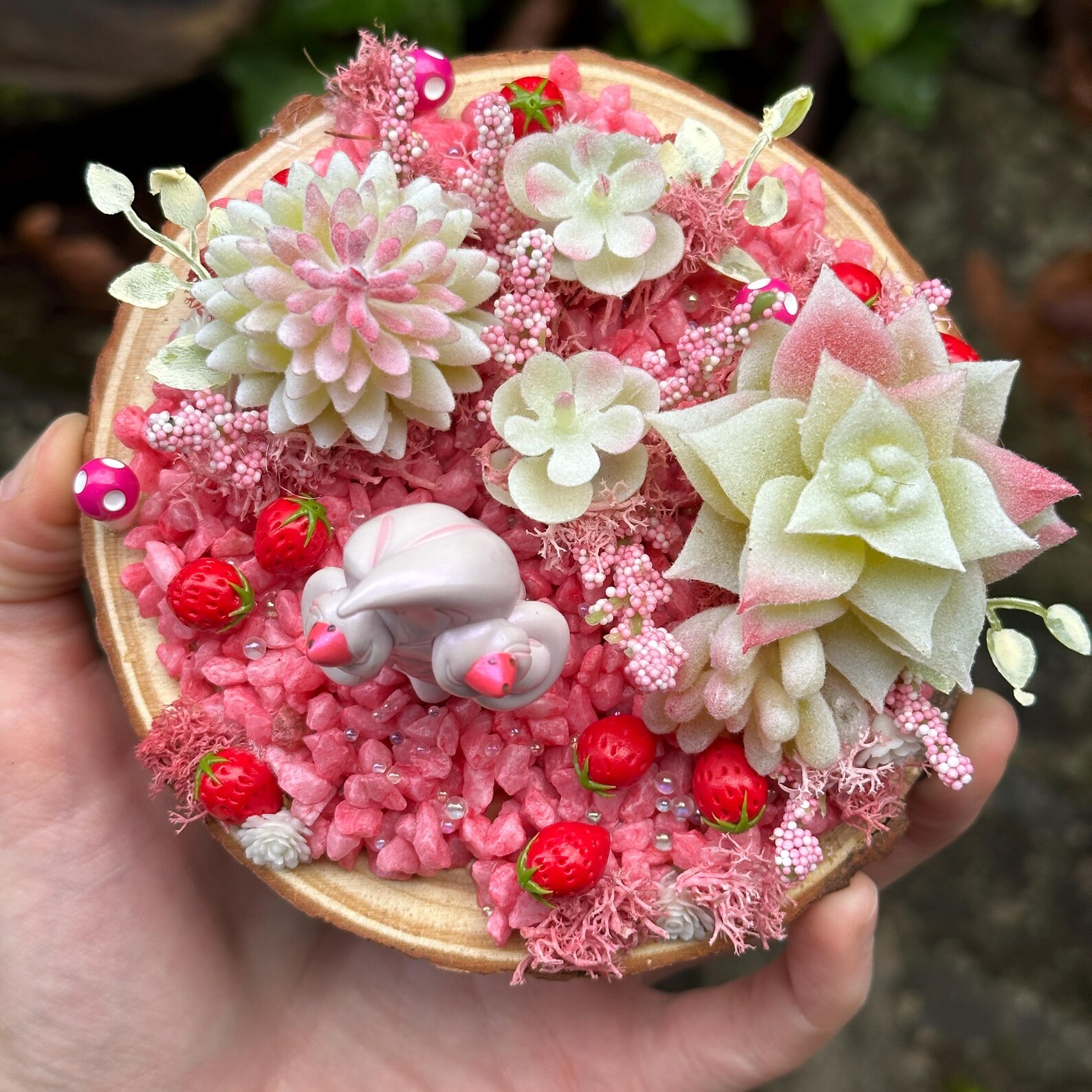 Alcremie Video Game Terrarium | Faux Succulent Terrarium Diorama ...