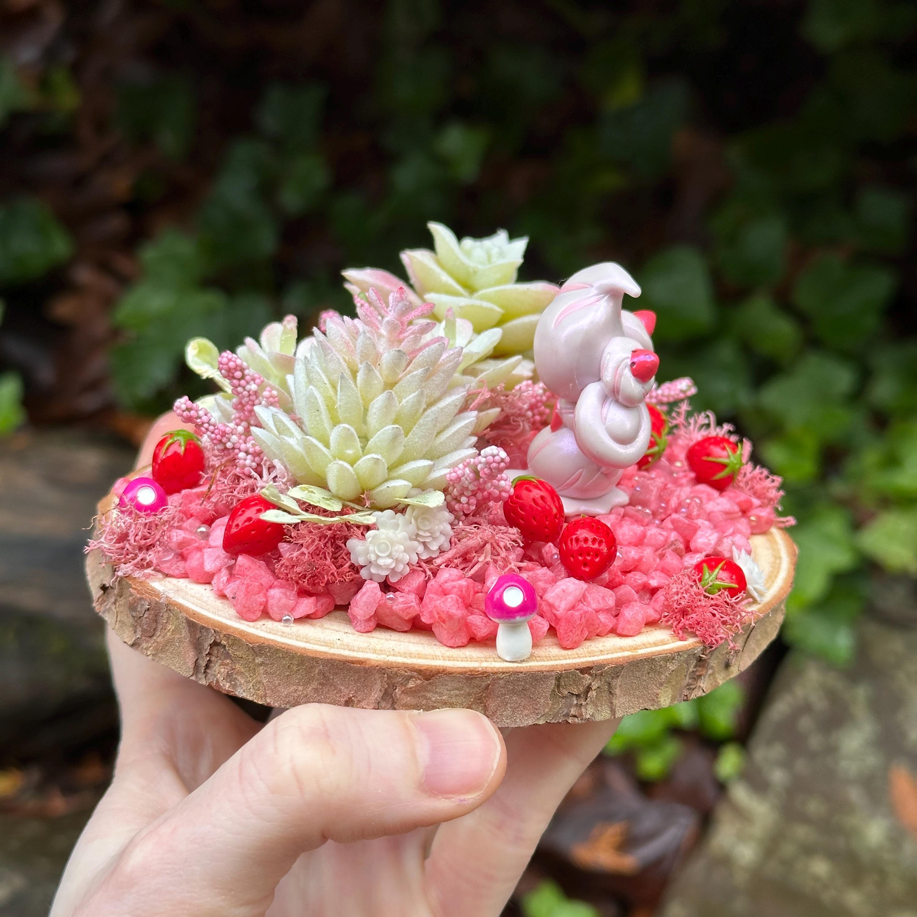 Alcremie Video Game Terrarium | Faux Succulent Terrarium Diorama ...