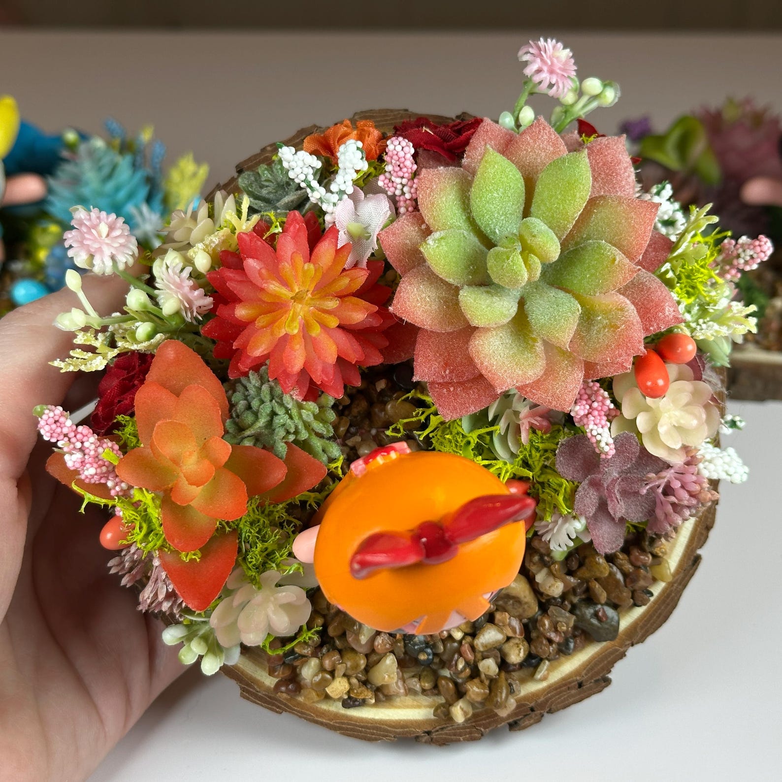 Cartoon Figurine Terrarium Set: Faux Succulents, Anime Gift - Etsy