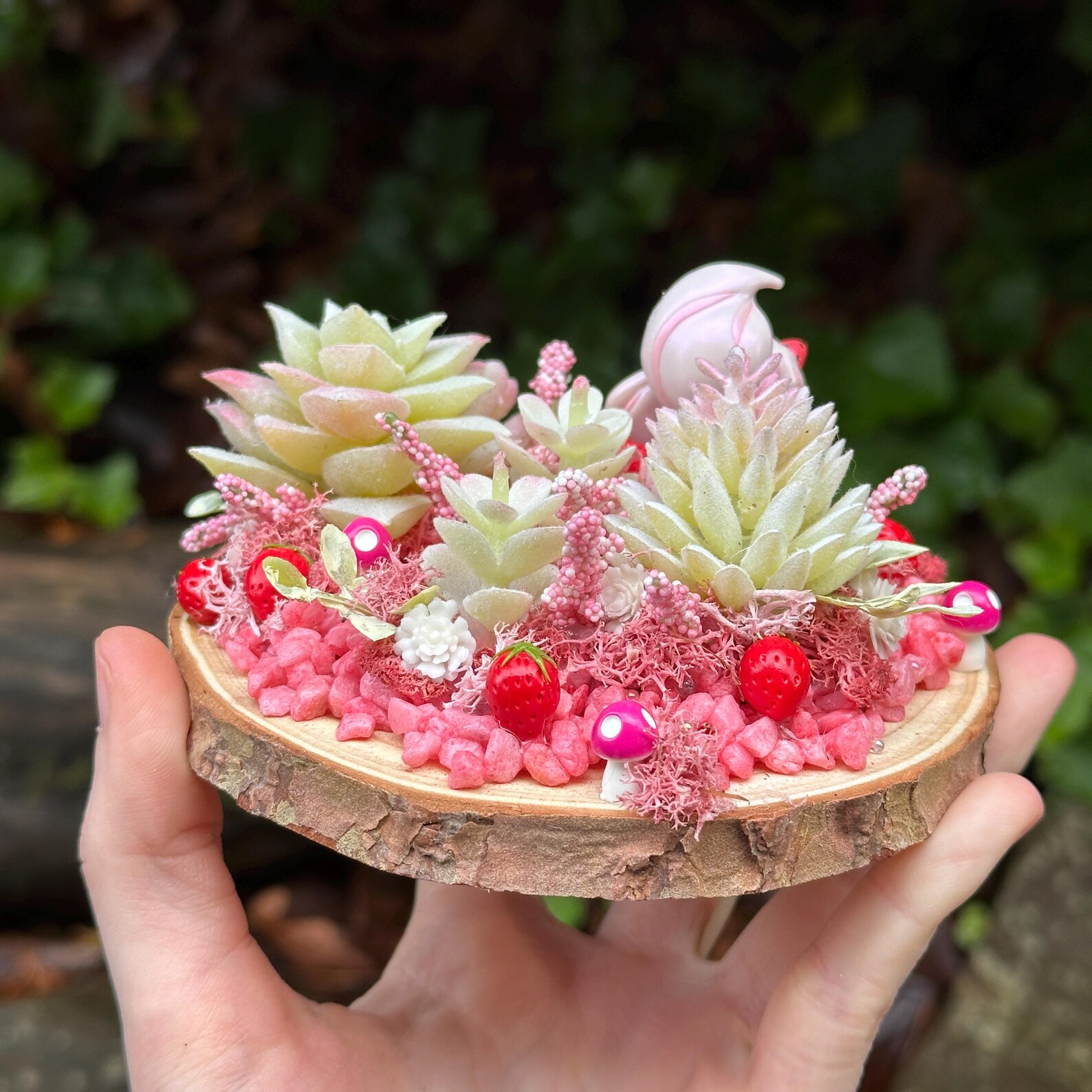 Alcremie Video Game Terrarium | Faux Succulent Terrarium Diorama ...
