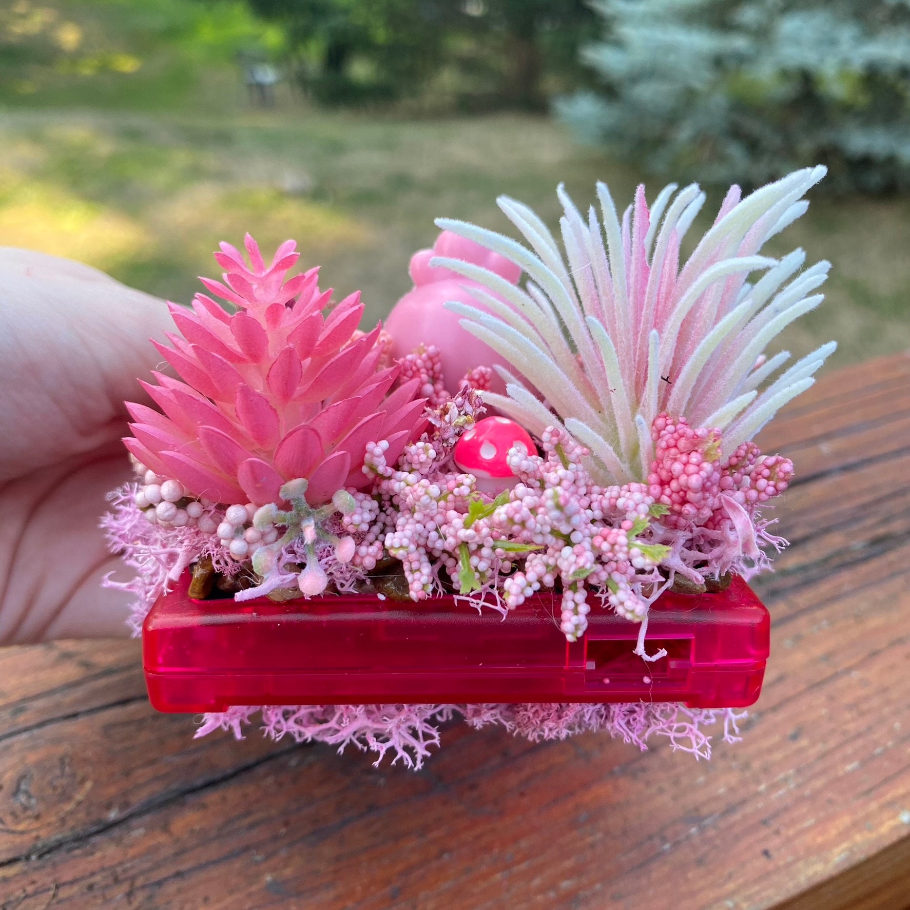 Pink Floral Video Game Terrarium | Succulent Terrarium Diorama | Nerdy ...