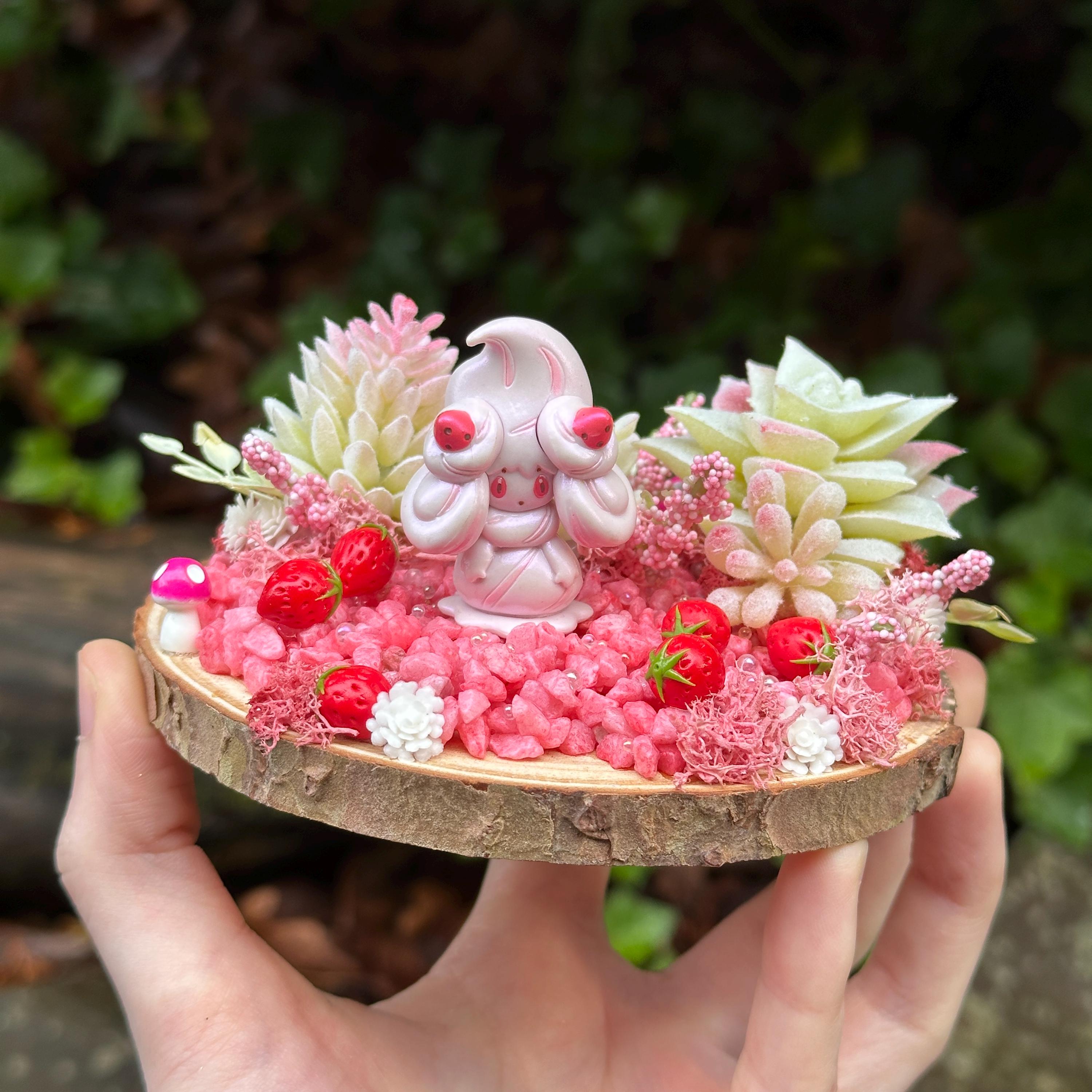 Alcremie Video Game Terrarium | Faux Succulent Terrarium Diorama ...