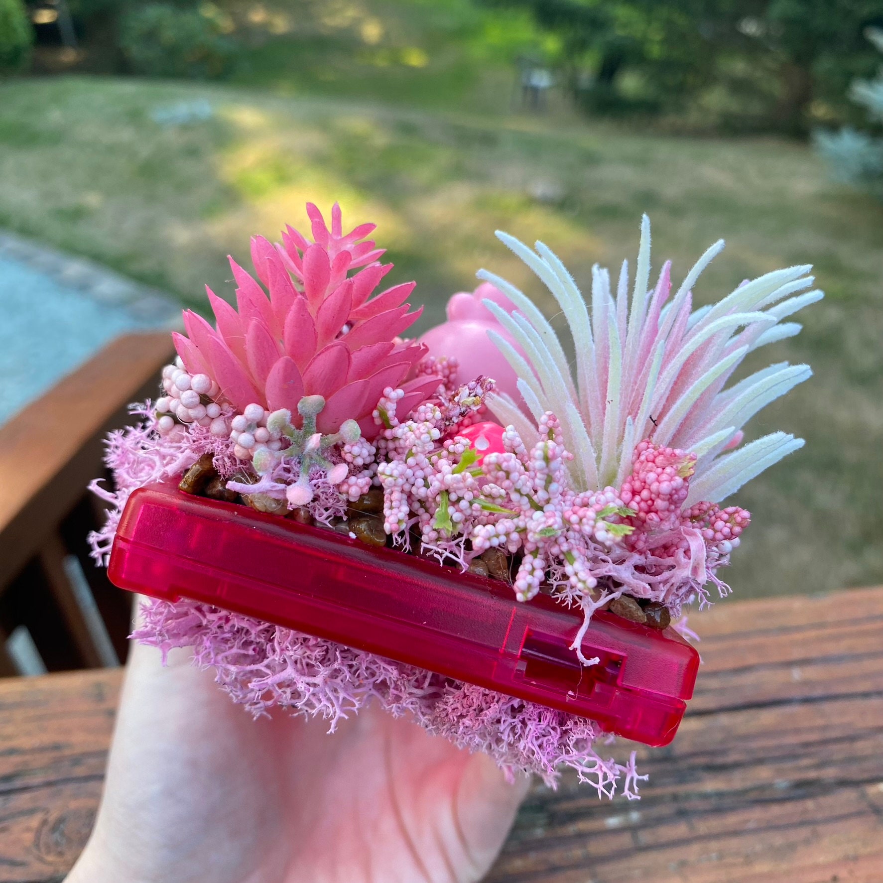 Pink Floral Video Game Terrarium: Succulent Diorama - Etsy
