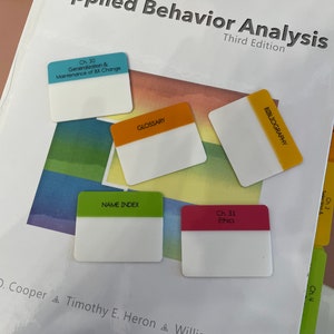 SNABAFIED Cooper Tabs | BCBA Exam Study Materials | Cooper Textbook ...