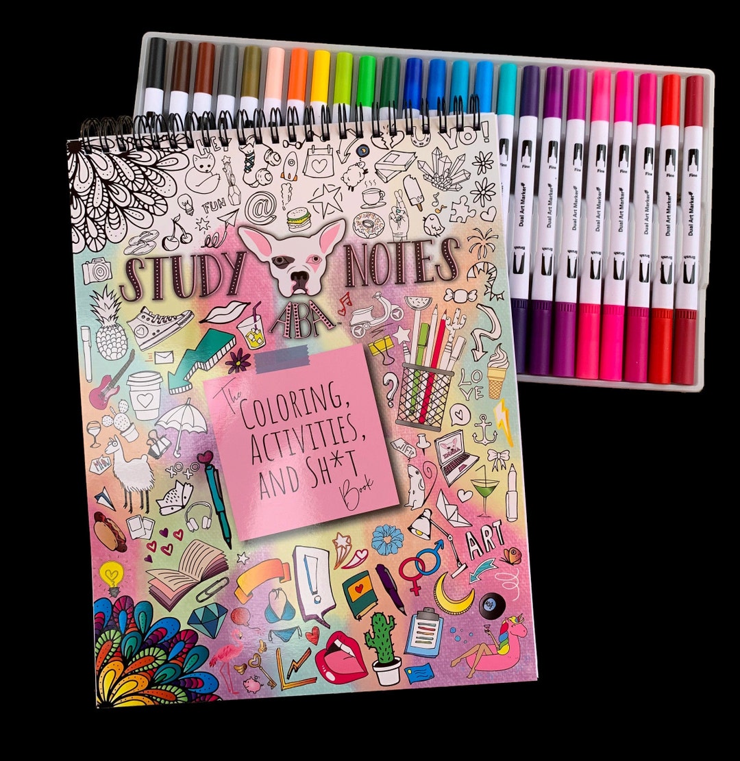 The Coloring Activities and Sh*t Book Plus Dual Tip Marker Bundle | Aba ...