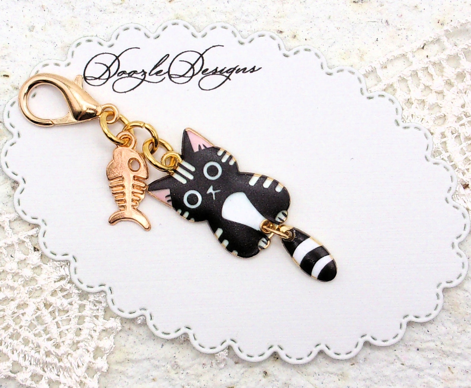 Zipper Pull Cat Charm Planner Jewelry - Planner Jewelry - Animal ...