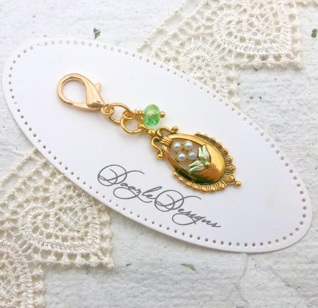 Zipper Pull Victorian Flower Charm Planner Jewelry - Planner Jewelry ...