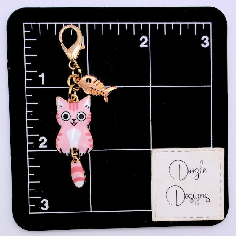 Zipper Pull Cat Charm Planner Jewelry - Planner Jewelry - Animal ...