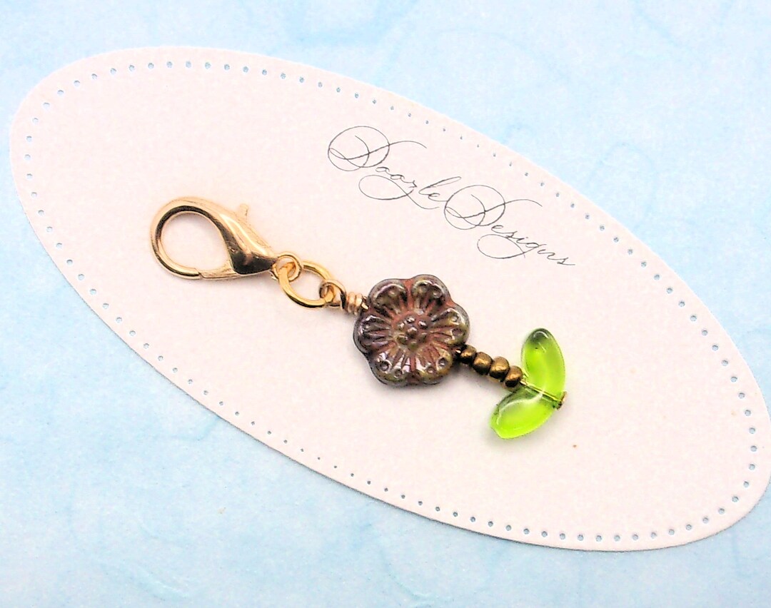Bronze Flower Zipper Pull - TN Charm - Traveler's Notebook Dangle ...