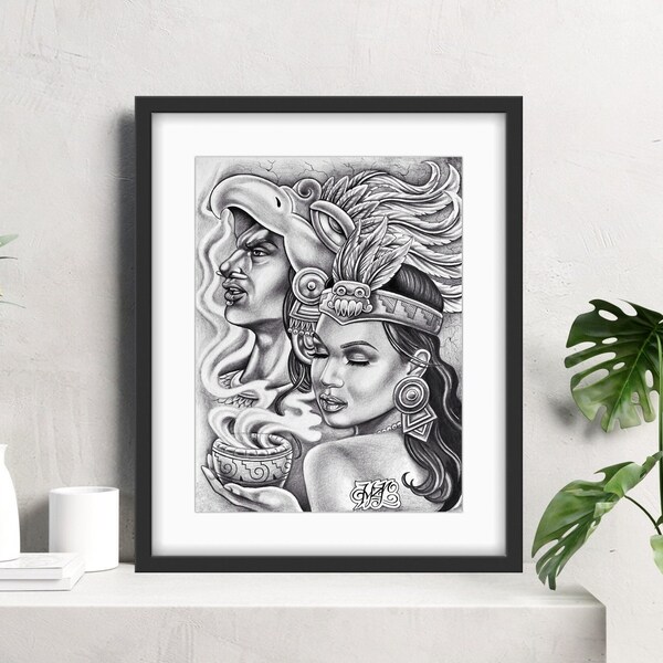 Chicano Aztec Art - Etsy Canada