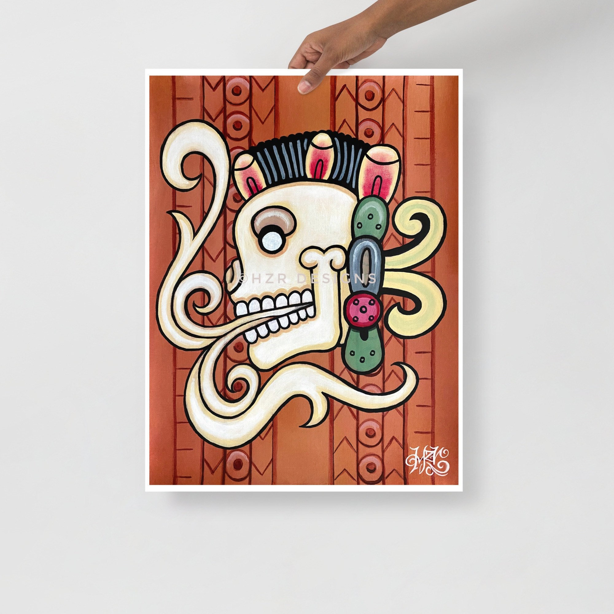 Mayan Skull Art
