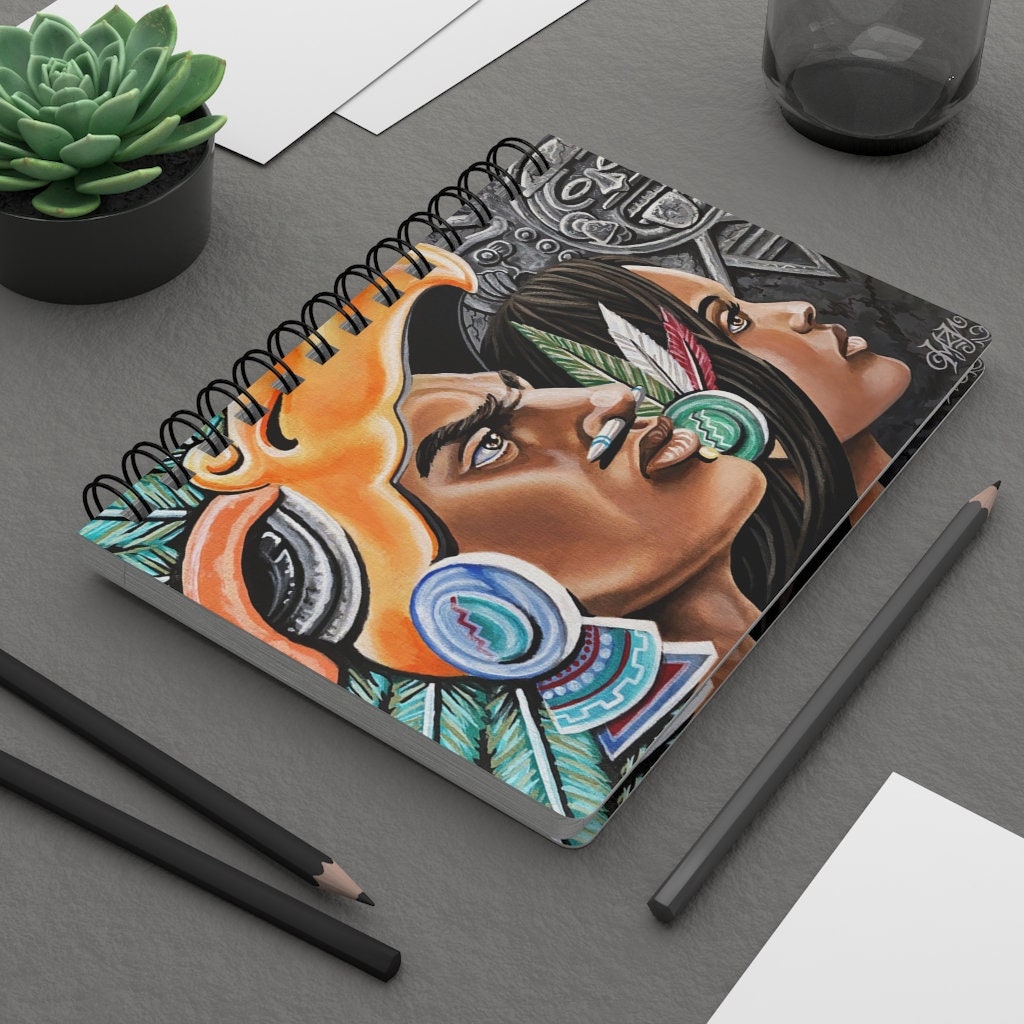 Spiral Notebook King and Queen Journal Aztec Notebook | Etsy