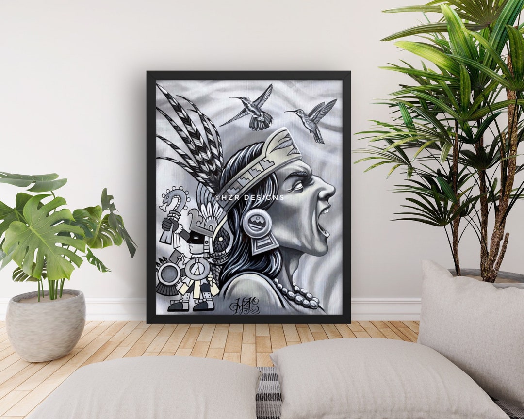 Framed Poster Aztec Warrior Aztec Art God Of War Aztec Wall Art
