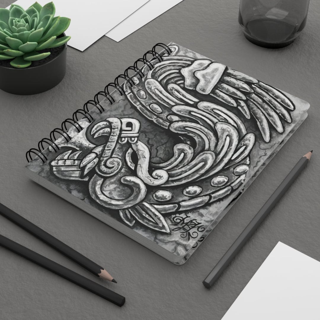 Spiral Notebook Quetzalcoatl Art, Aztec Notebook Journal, Diary ...