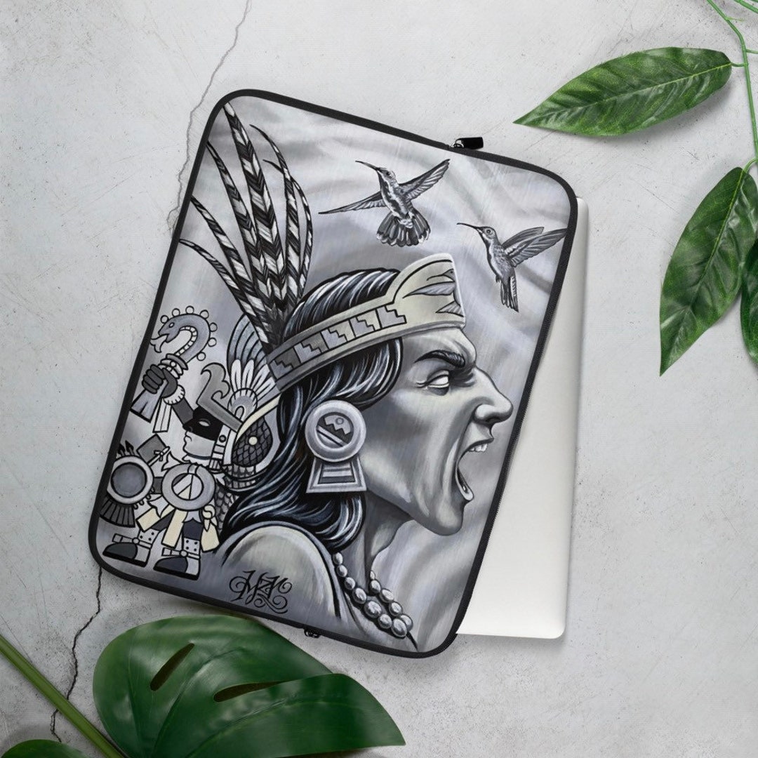 Laptop Sleeve, Huitzilopochtli Aztec Warrior, Chicano Art, Laptop Case ...