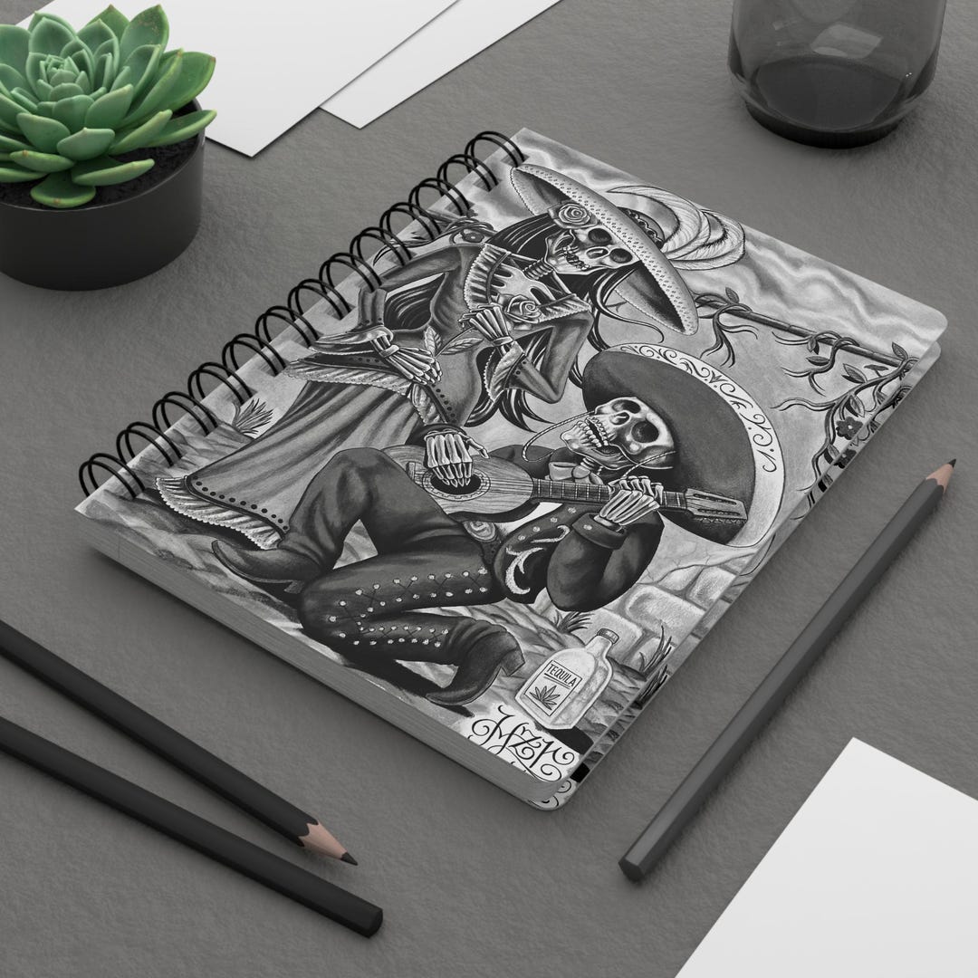 Day of the Dead Mariachi Catrina Spiral Notebook – Gothic Mexican Art ...