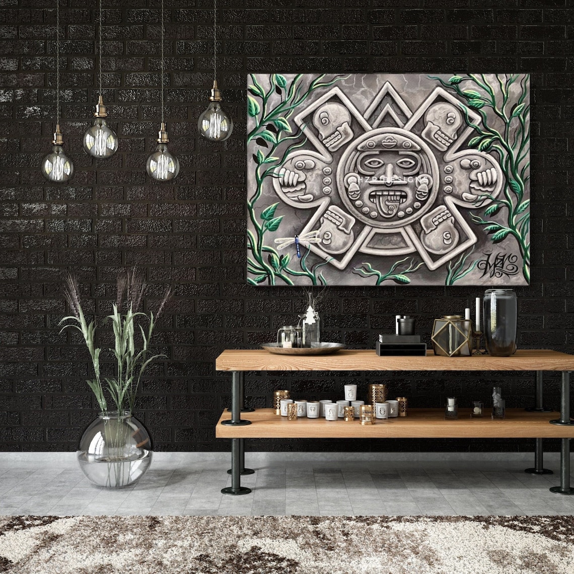 Canvas Print Aztec Art Aztec Chicano Art Aztec Wall Art - Etsy