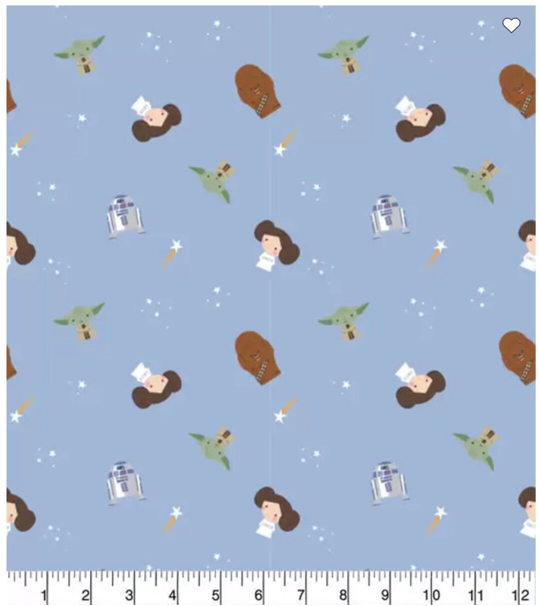 Star Wars Pink Cotton Fabric Girl, Yoda, Chewbacca, Princess Leia, R2d2 ...