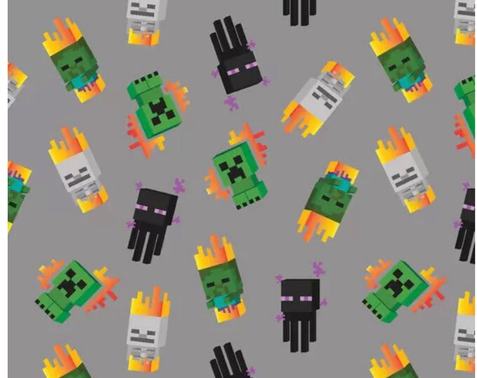 Minecraft Mini Mobs Cotton Fabric - Etsy