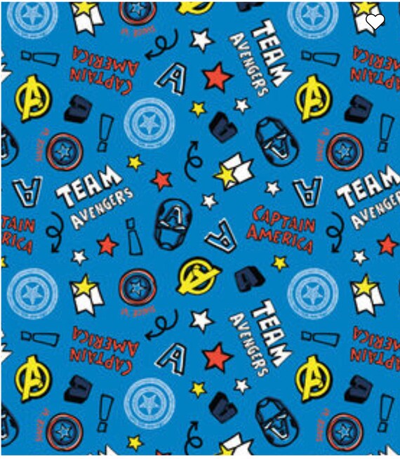 Marvel Comics Doodle Fabric Captain America/marvel Doodle - Etsy UK