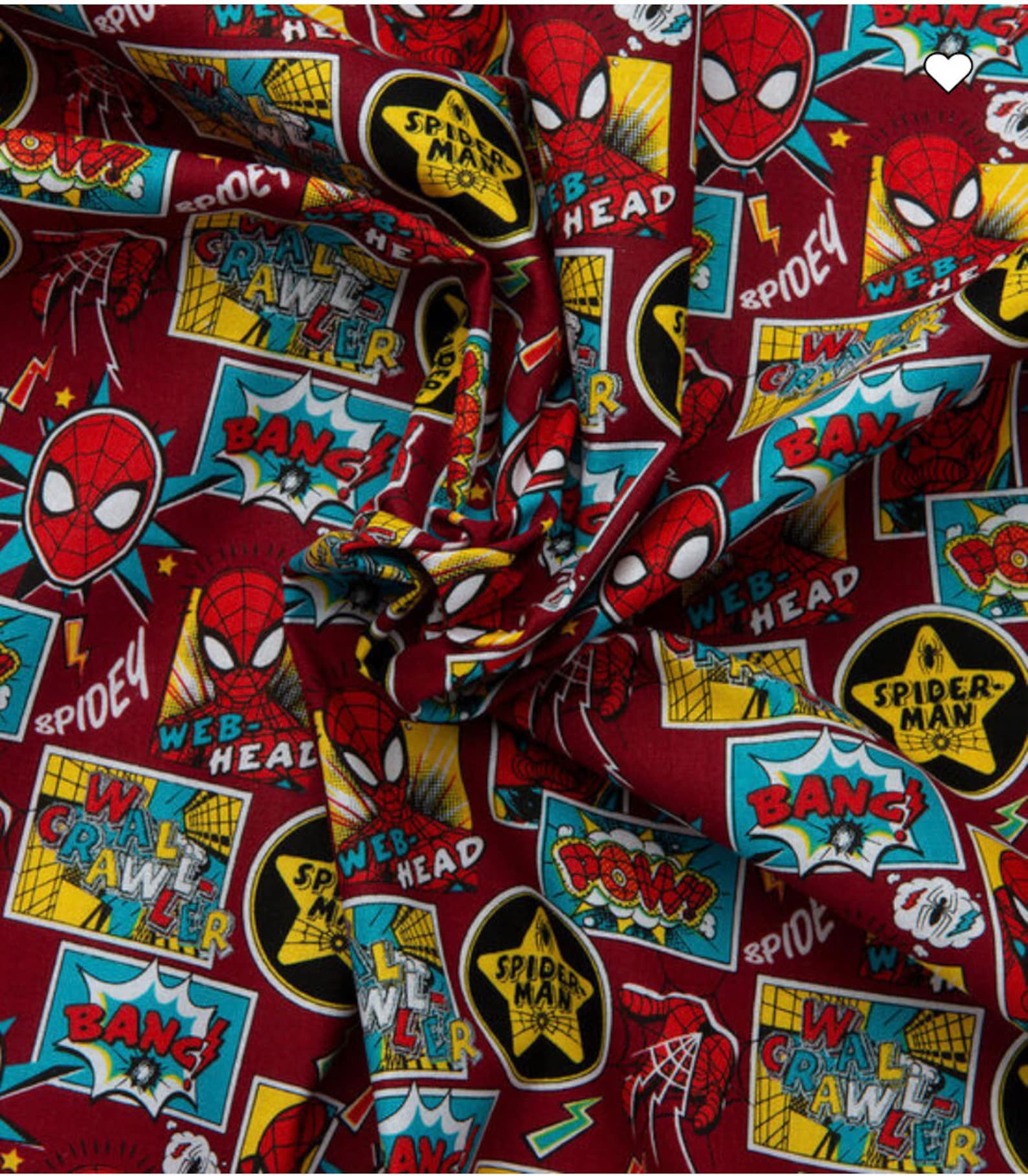 Spiderman Cotton Fabric Outside the Box | Etsy