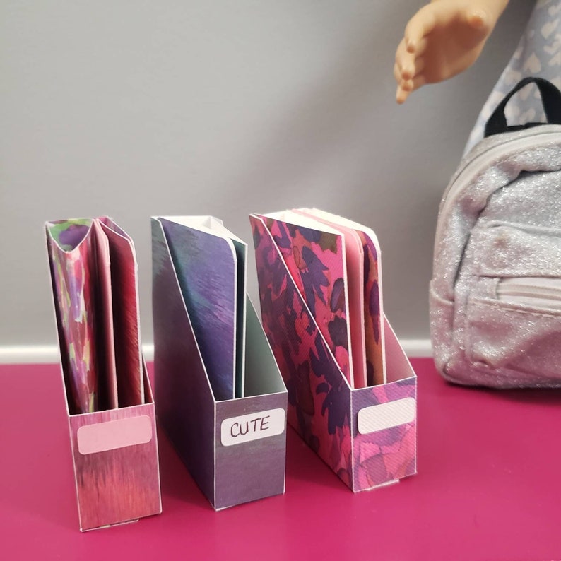 Mini File Folders and Folder Box for 18 Inch Dolls, DIY Cut Template ...
