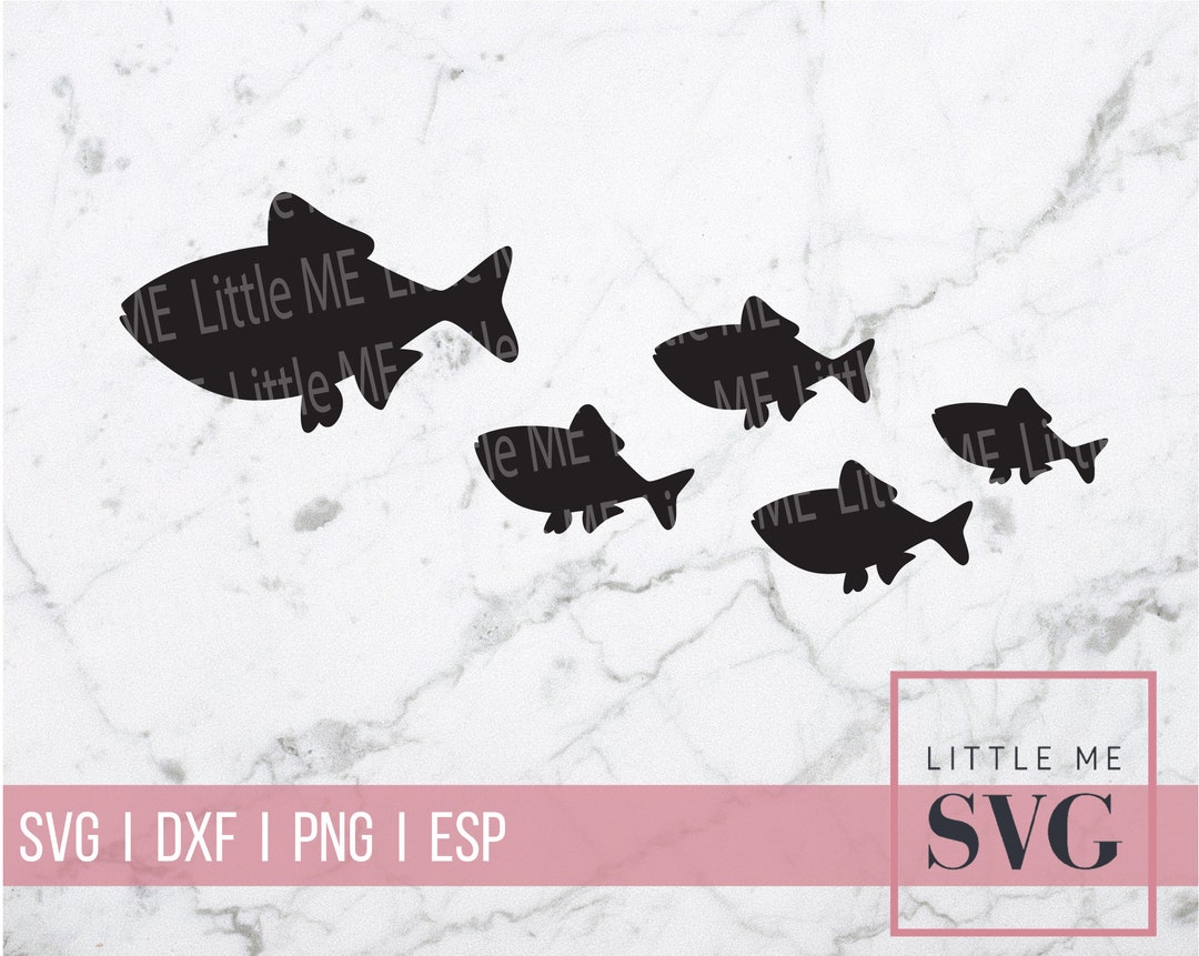 School of Fish Svg, Fishing Svg for Kid, Cut File for Crafts ...