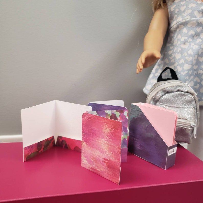 Mini File Folders and Folder Box for 18 Inch Dolls, DIY Cut Template ...