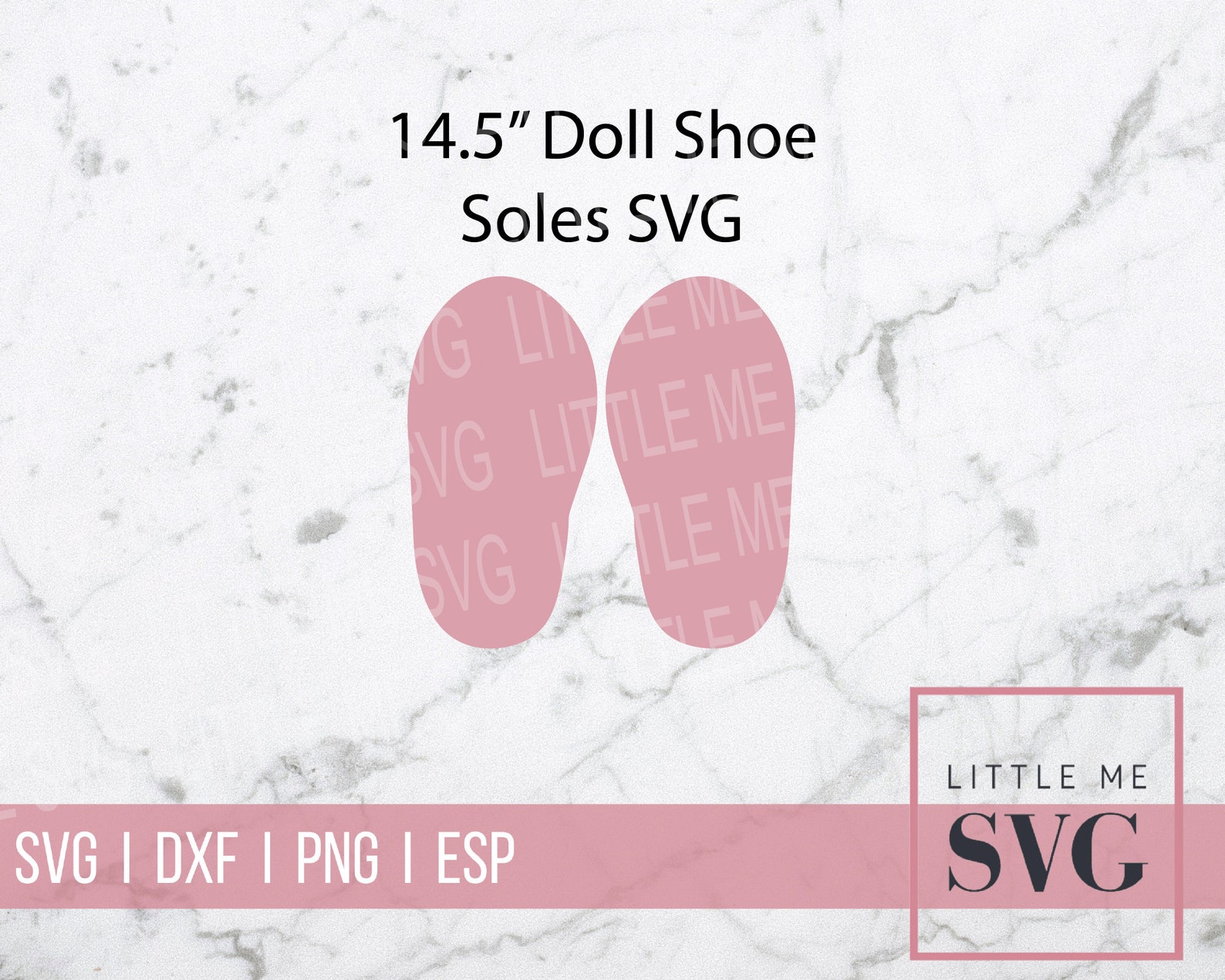 14.5" Doll Shoe Sole SVG Template: DIY Sandal & Boot Pattern (digital ...