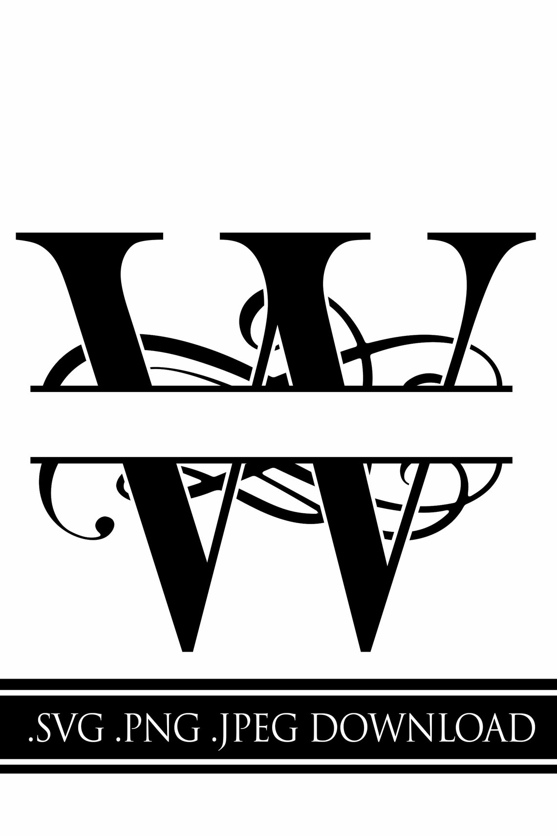 Letter W Stencil, SVG, PNG, JPEG Accent Letters, Use for Welcome Signs ...