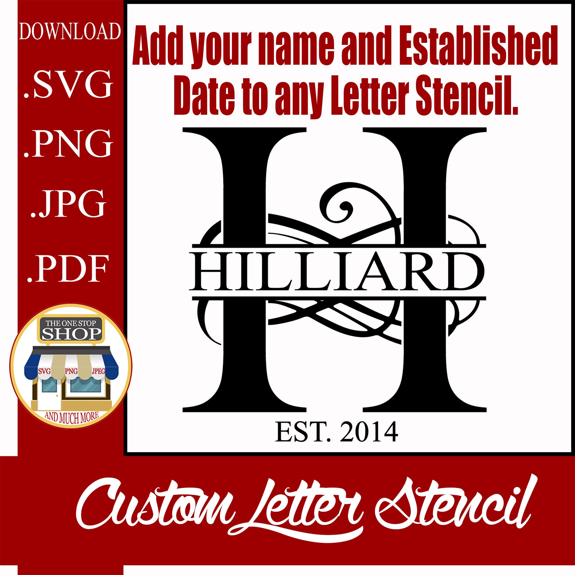 Custom Letter Stencil Cut File SVG PNG JPEG PDf Accent Letters | Etsy