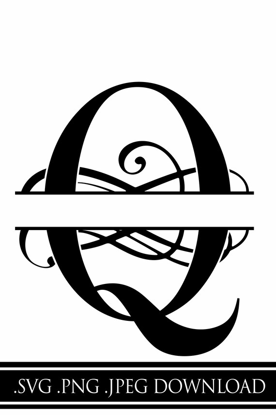 Letter Q Stencil SVG PNG JPEG Accent Letters Use for | Etsy