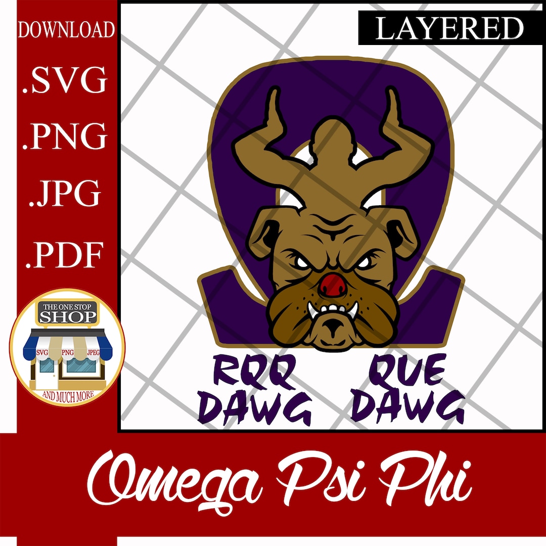 Omega Psi Phi Fraternity Incorporated Que Dog (easy Use LAYERED ...