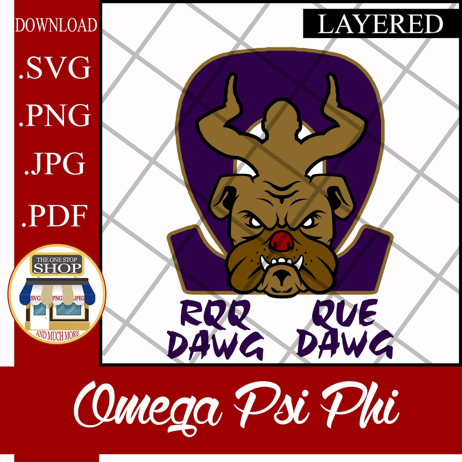 Omega Psi Phi Fraternity Incorporated Que Dog (easy Use LAYERED ...