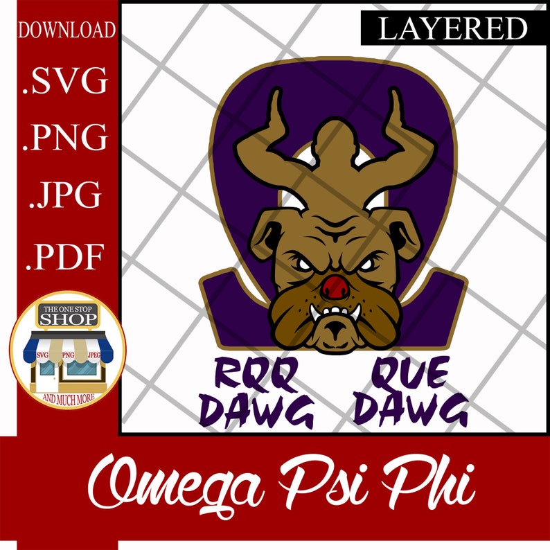 Omega Psi Phi Fraternity Incorporated Que Dog (easy Use LAYERED ...