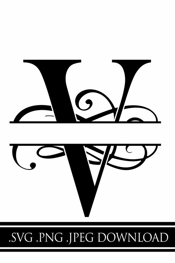 Letter V Stencil SVG PNG JPEG Accent Letters Use for | Etsy
