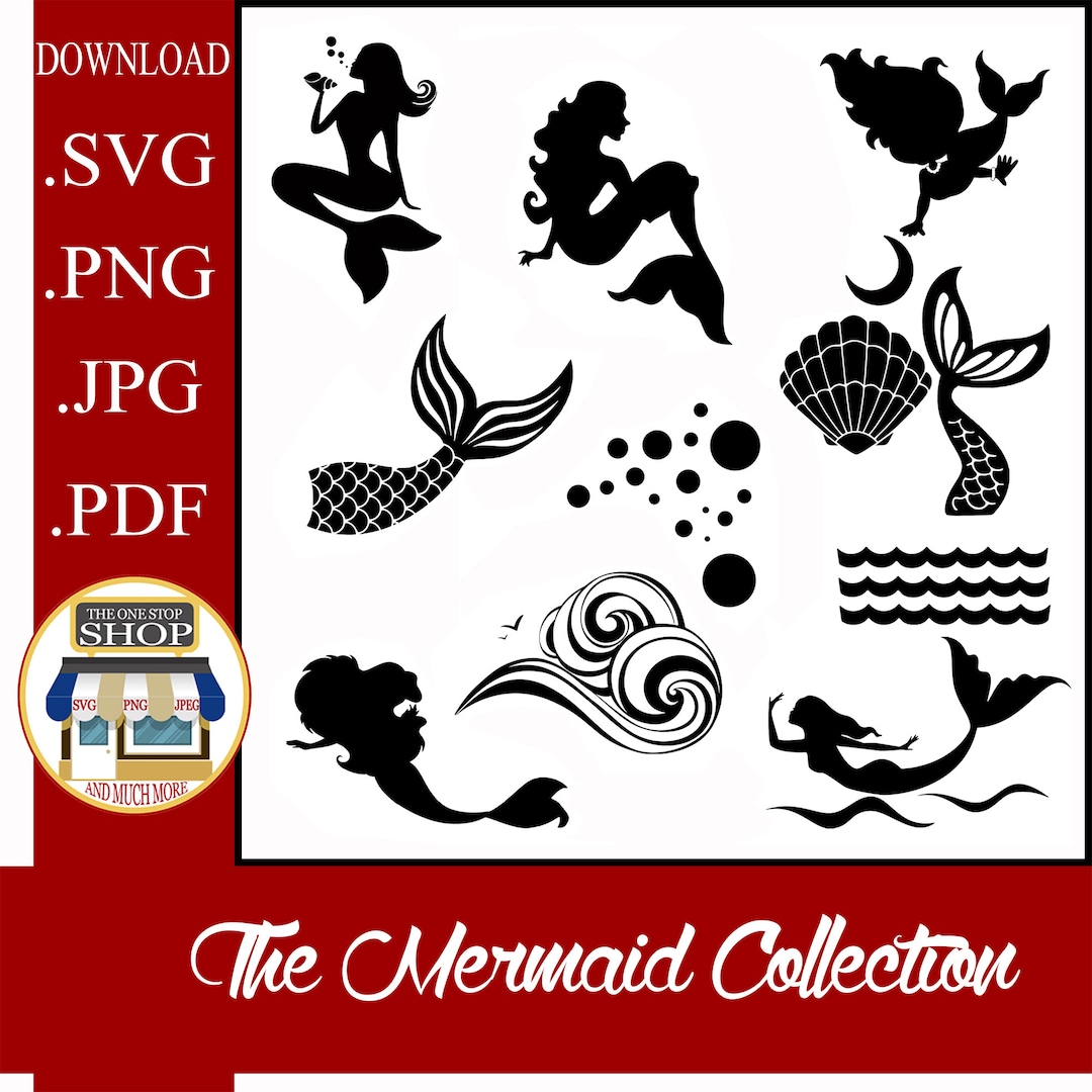 The Mermaid Collection ,SVG, PNG, JPG, Pdf. Perfect for Cups, Shirts ...