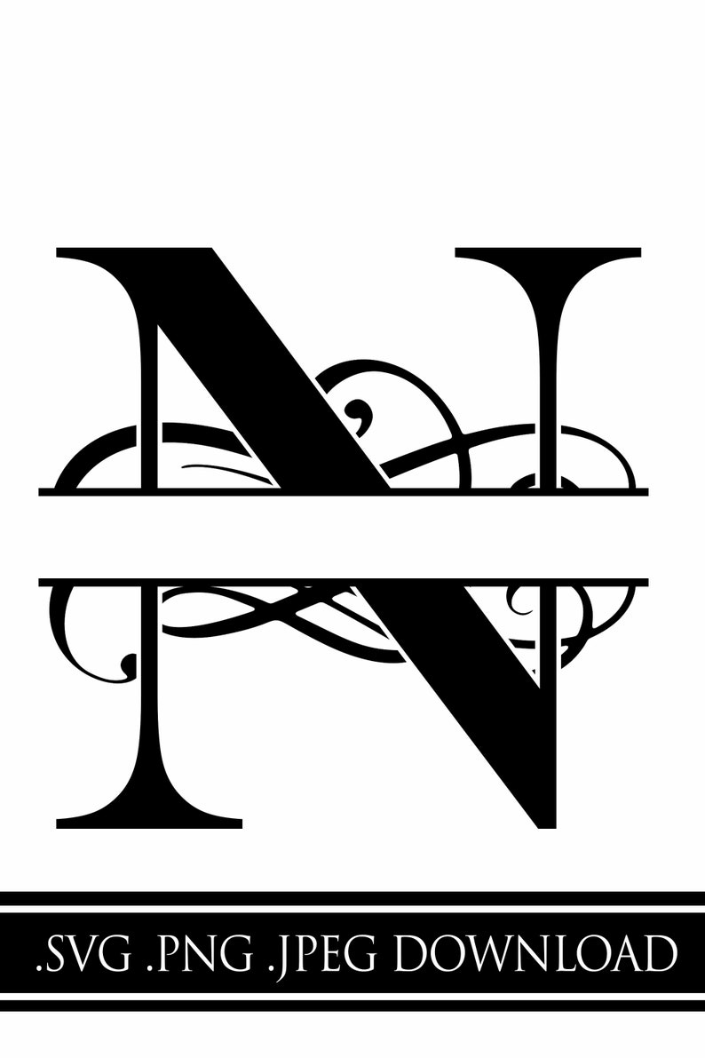 Letter N Stencil, SVG, PNG, JPEG Accent Letters, Use for Welcome Signs ...