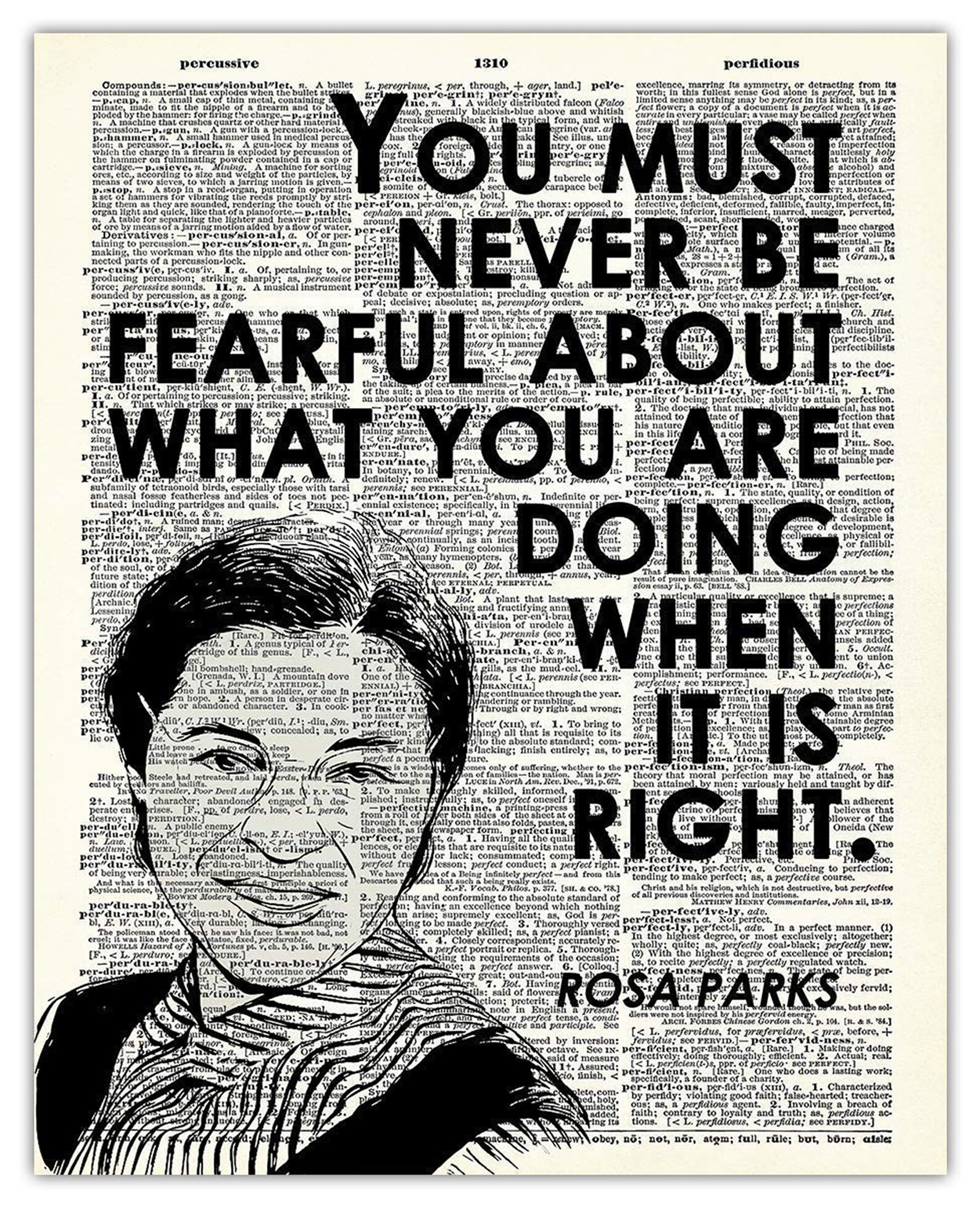 Inspirational Wall Art Rosa Parks Quote You Must Never Be | Etsy